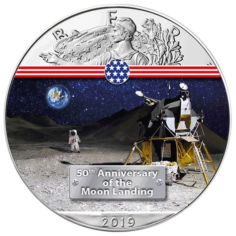 Silver Eagle Lunar Module 1 Oz Apollo 11 Mondlandung 50er Jahre