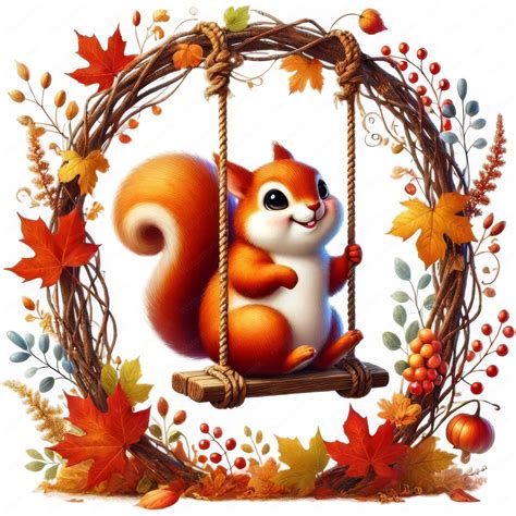 Autumn Squirrel Clipart Cute Fall Squirrel Clipart Bundle 10 High Quality Designs Woodland
