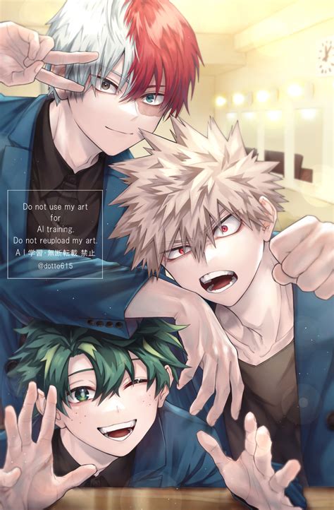 Midoriya Izuku Bakugou Katsuki And Todoroki Shoto Boku No Hero