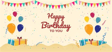 풍선 및 선물 상자와 함께 당신에게 축제 생일 생일 축하 배경색 인사말 카드 배경 일러스트 및 사진 무료 다운로드