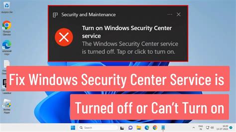 Security Center Service Failed At Steve Stults Blog