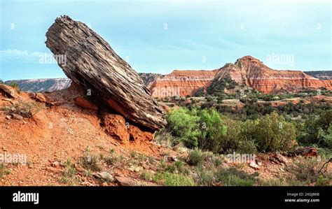 Scenic View Of Rock Formations Palo Duro Canyon State Park Texas Stock
