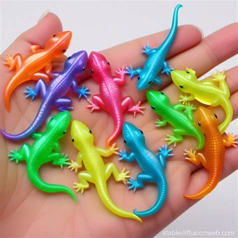 Translucent Mini Rainbow Lizard Shaped Candies Stable Diffusion Online