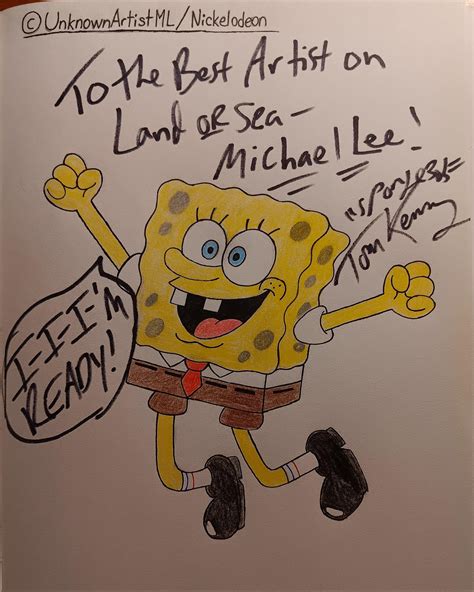 Full Render Spongebob Signed By Tom Kenny By Unknownartistml On Deviantart