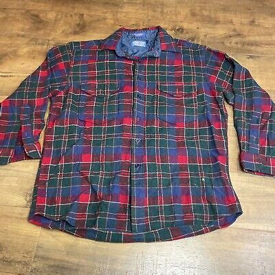 Vintage Pendleton Flannel Red Wool Lumberjack Outdoorsman Plaid Size