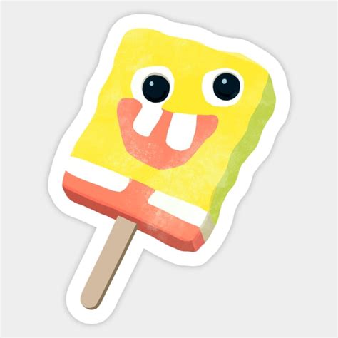Sponge Popsicle Design Sticker Spongebob Sticker Teepublic