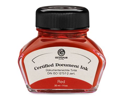 Document Ink Red Document Proof Ink Certified According To Din Iso