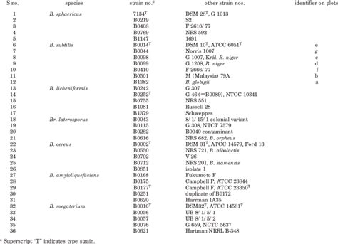 The Thirty Six Bacillus Strains Studied Download Scientific Diagram