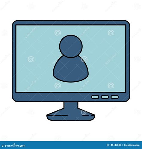 Monitor Computer With User Avatar Stock Illustration Illustration Of Count Screen 145447842