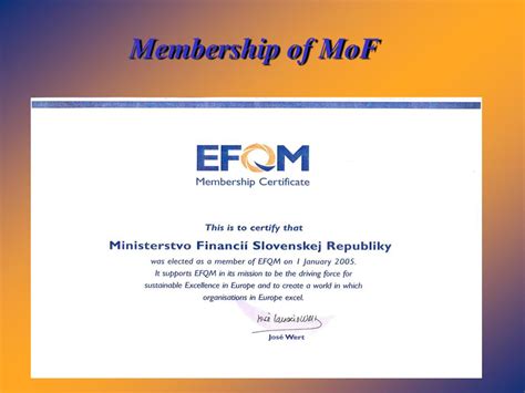 Ppt Implementation Of Efqm Model At The Ministry Of Finance Of The