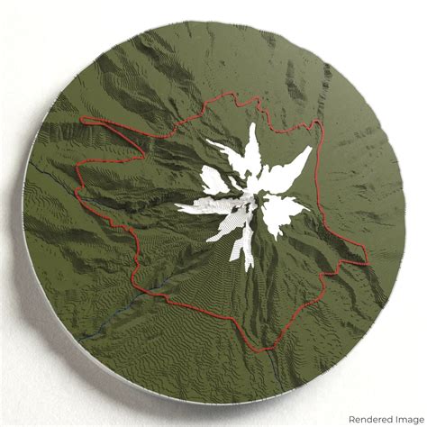 Timberline Trail 3d Map Wall Art Mapped3d