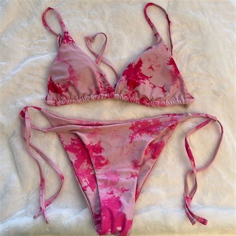 Zaful Swim Pink Marble Bikini Poshmark