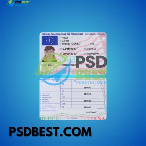 Italy Driver Qualification Card Carta Di Qualificazione Del