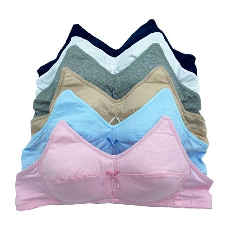 34a 6 Pieces School Princess Swam Polka Dot Wire Free Teen Girl