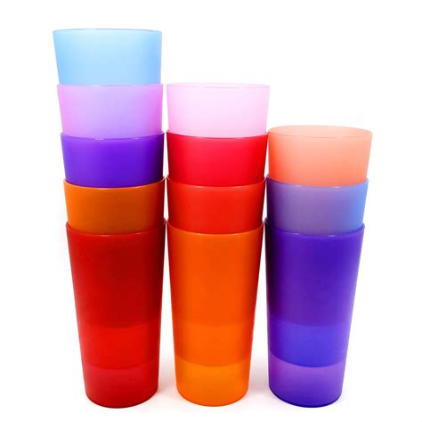 Set Of 12 In 6 Assorted Colors Unbreakable Plastic Tumblersdrinking Glassesparty Cupsice Tea
