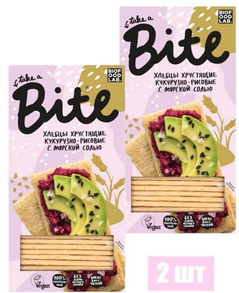 Take a Bite хрустящие Кукурузно-Рисовые хлебцы с Морской Солью ...