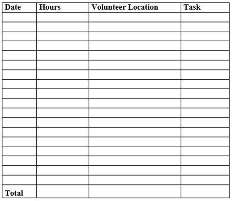 Free Printable Volunteer Hours Log Templates Sheets And Forms Excel
