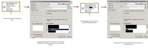 Sql Server 2005 Cant Select Database For Transaction Log Backup In Maintenance Plan