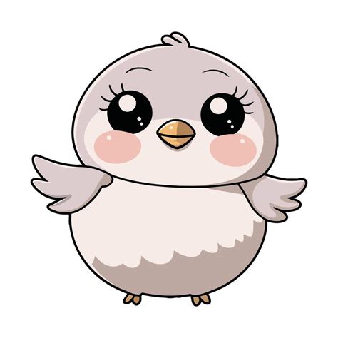 Smiling Chibi Bird Cartoon Illust 50879944 Vector Art At Vecteezy