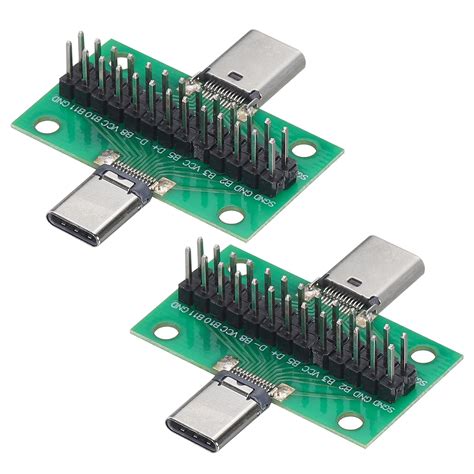 2pcs Type C Male To Female Usb 31 Test Pcb Board Adapter Double Sided