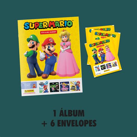 Super Mario 2026 Álbum Capa Cartão 6 Envelopes