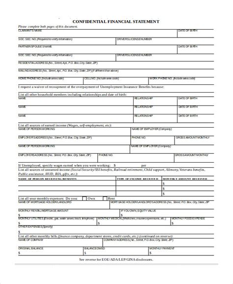 Financial Statement 23 Free Word Pdf Format