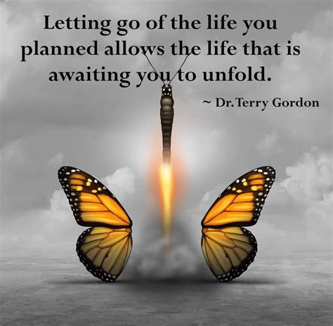 Letting Go Inspirational Quote With Butterflies