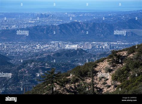 Blick Auf Glendale Griffith Park Und Century City Vom Mt Lowe Im