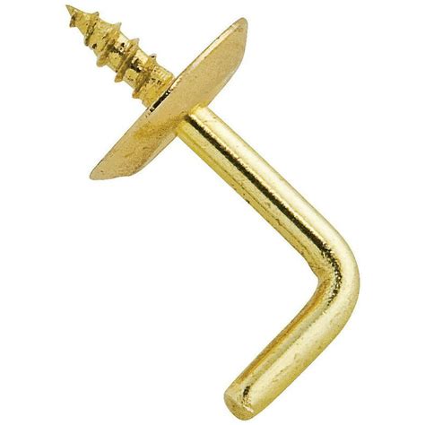 Stanley Hardware 758500 12 Solid Brass Shoulder Hook 5 Count