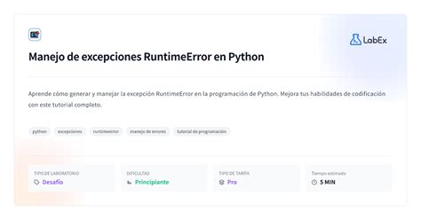 Manejo De Excepciones Runtimeerror En Python Labex