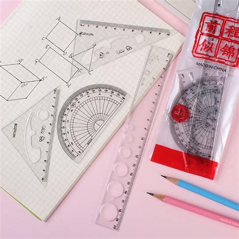 4 Piece Ruler Set For Student School Supplies 20cm Primary School
