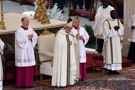Pope Francis Presides Over The Rite Of Easter Mass Editorial Photo