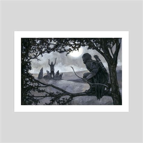 Hunters Moon And Wolfman An Art Print By Dillon Samuelson Inprnt