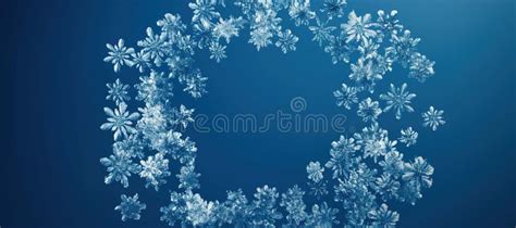 Snow Ice Flower Circle Background Frozen Stock Illustration