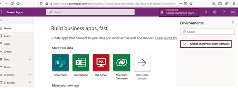 quickly create power platform development environment overview view of