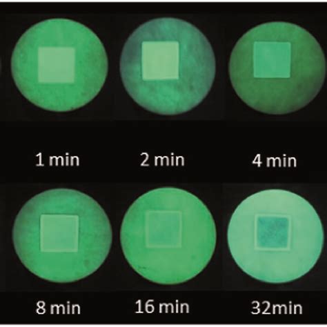 Backlit Square Object And Fluorescence Images Excited At 366 Nm On