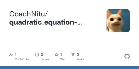Github Coachnituquadraticequation Solver