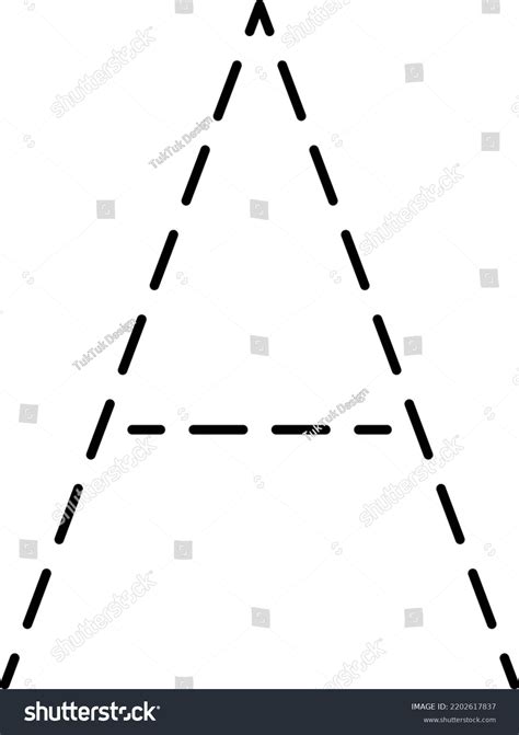 Tracing Alphabet Letter Prewriting Dotted Line Stock Vector Royalty