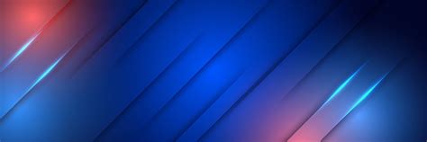 추상 네온 스타일 블루 와이드 배너 디자인 배경 짙은 파란색 기술 기하학적 배경을 가진 추상적인 3d 배너 디자인 벡터 일러스트레이션 0명에 대한 스톡 벡터 아트 및 기타