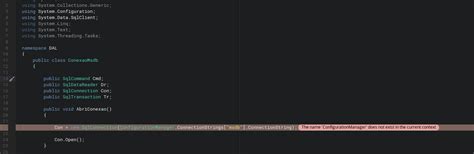 system configuration configurationmanager does not exist in the current