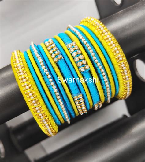 Thread Bangles Set With Beautiful Colours Swarnakshi Jewels