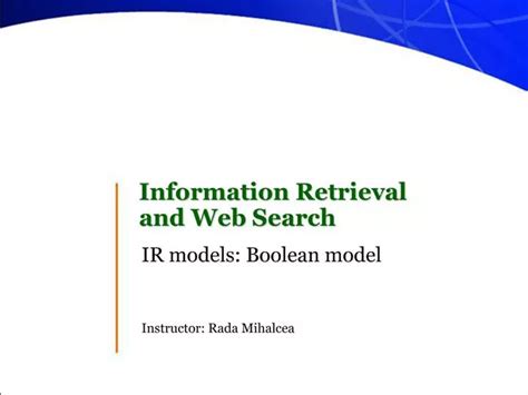 Ppt Information Retrieval And Web Search Powerpoint Presentation Free Download Id641361