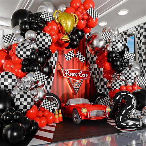 All In 1 Race Car Balloon Arch Kit With Bonus Trophy