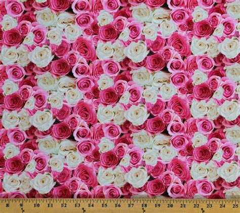 Cotton Roses Pink And White Flowers Floral Valentines Day C