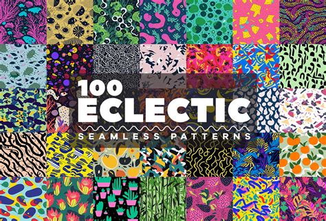 100 Eclectic Seamless Pattern Designs Creative Market