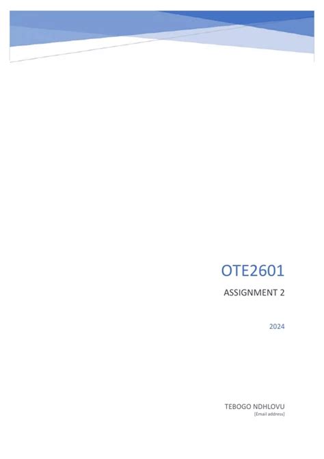 Ote2601 Assignment 2 Answers 2024 Ote2601 Ote2601 Stuvia Sa
