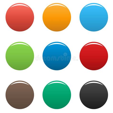 Simple Determinado Del Icono Colorido De Los Botones Stock De