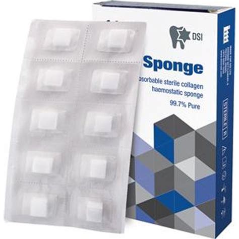 Dsi Sponge Absorbable Hemostaic Gelatin Sponge 10x10x10mm 32pk