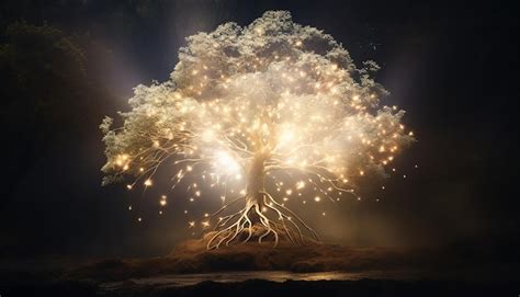 Premium Ai Image A Tree Made Out Of Light Tree Of Life Creative
