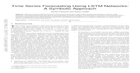 1 Time Series Forecasting Using Lstm Networks A Symbolic Symbol
